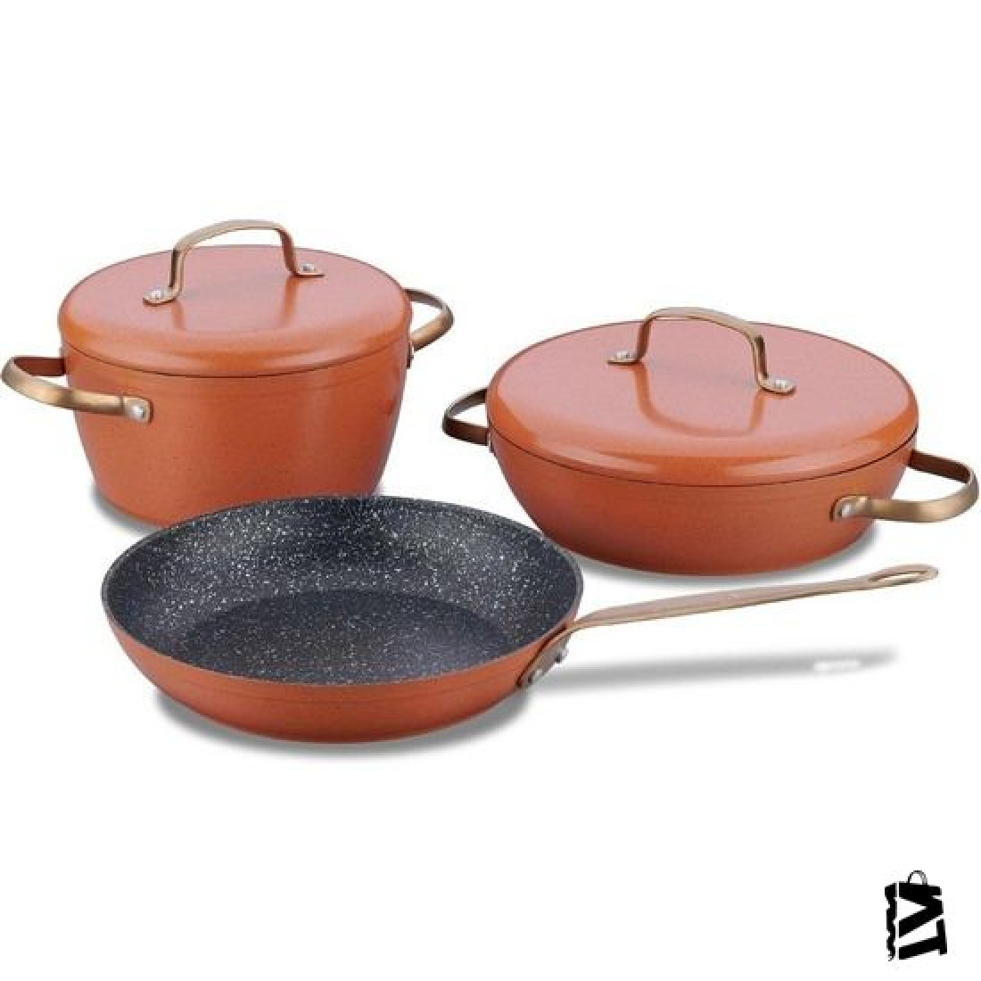 Korkmaz A2607-1 Vintage 5 Parça Tencere Seti Taba - Elden